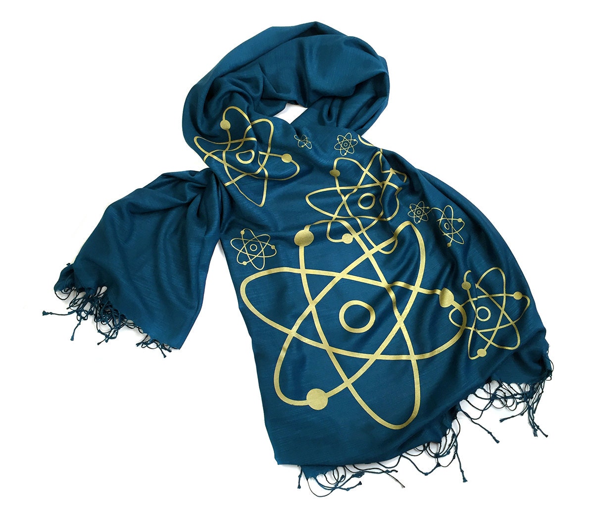 Atomic Print Scarf Atom Model Pashmina Science Scarf, Atomic Age ...