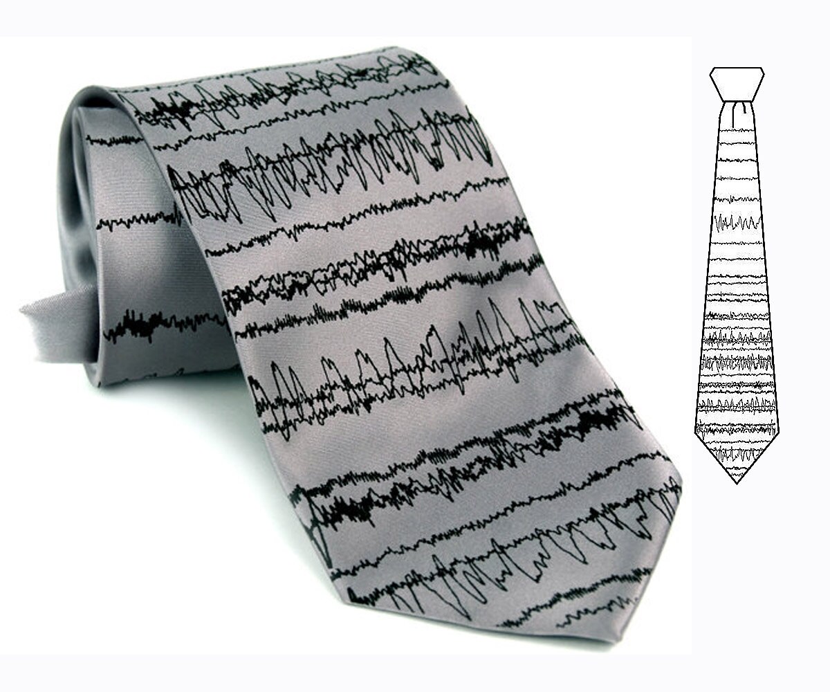 Brainwaves Silk Tie REM Sleep. EEG Sleep Cycles Necktie. - Etsy