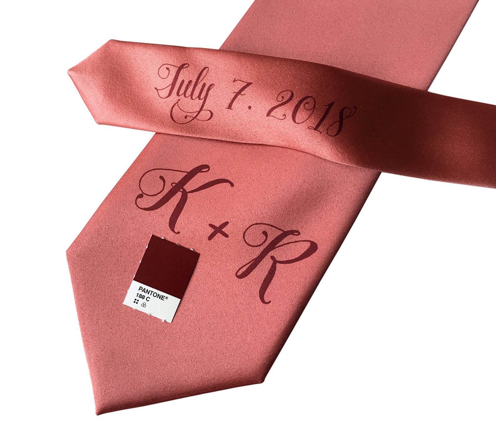 Personalized Wedding Ties. Custom Initials w/ Pretty Script | Etsy