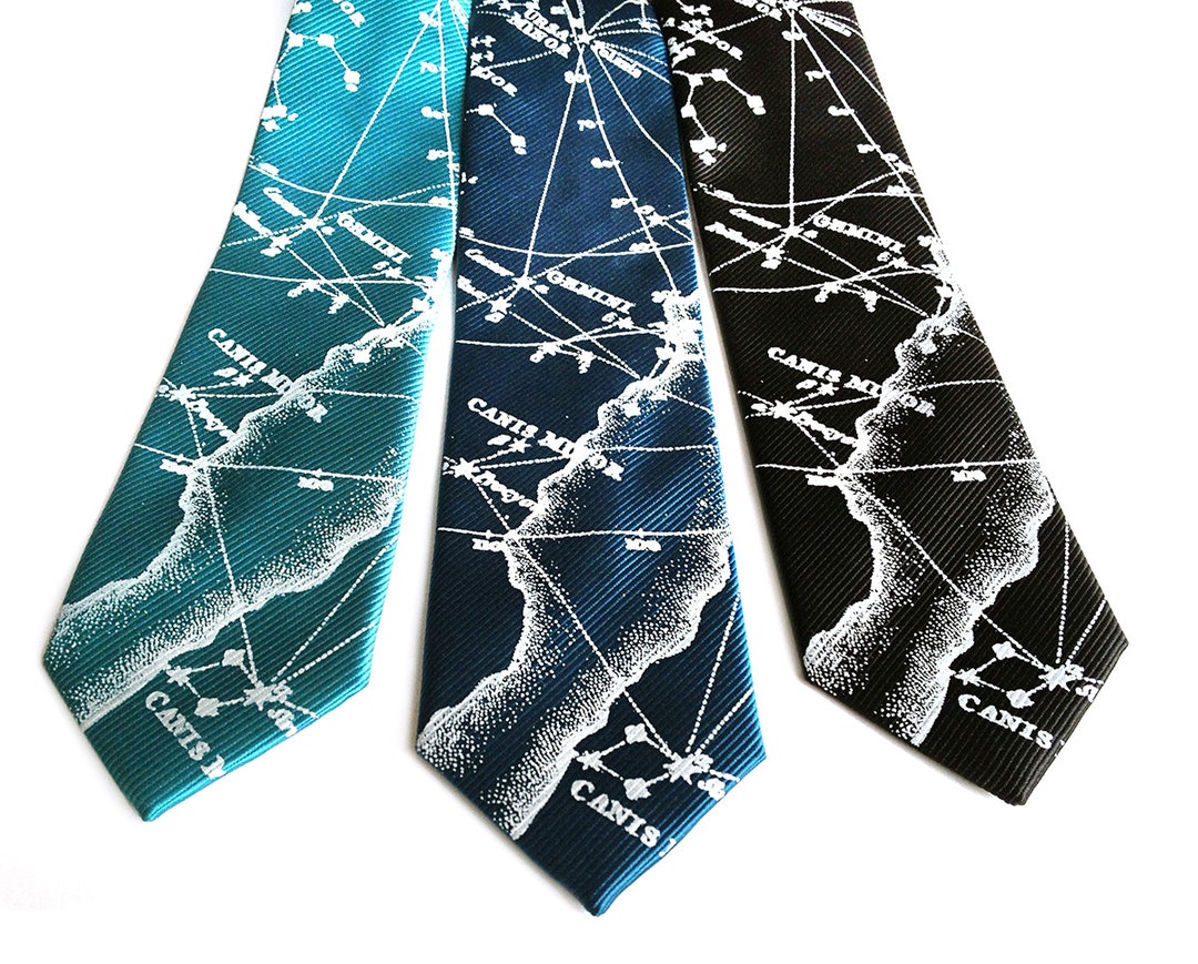 Star Chart Necktie. Constellation Print Astronomy Tie. Milky Way Galaxy ...