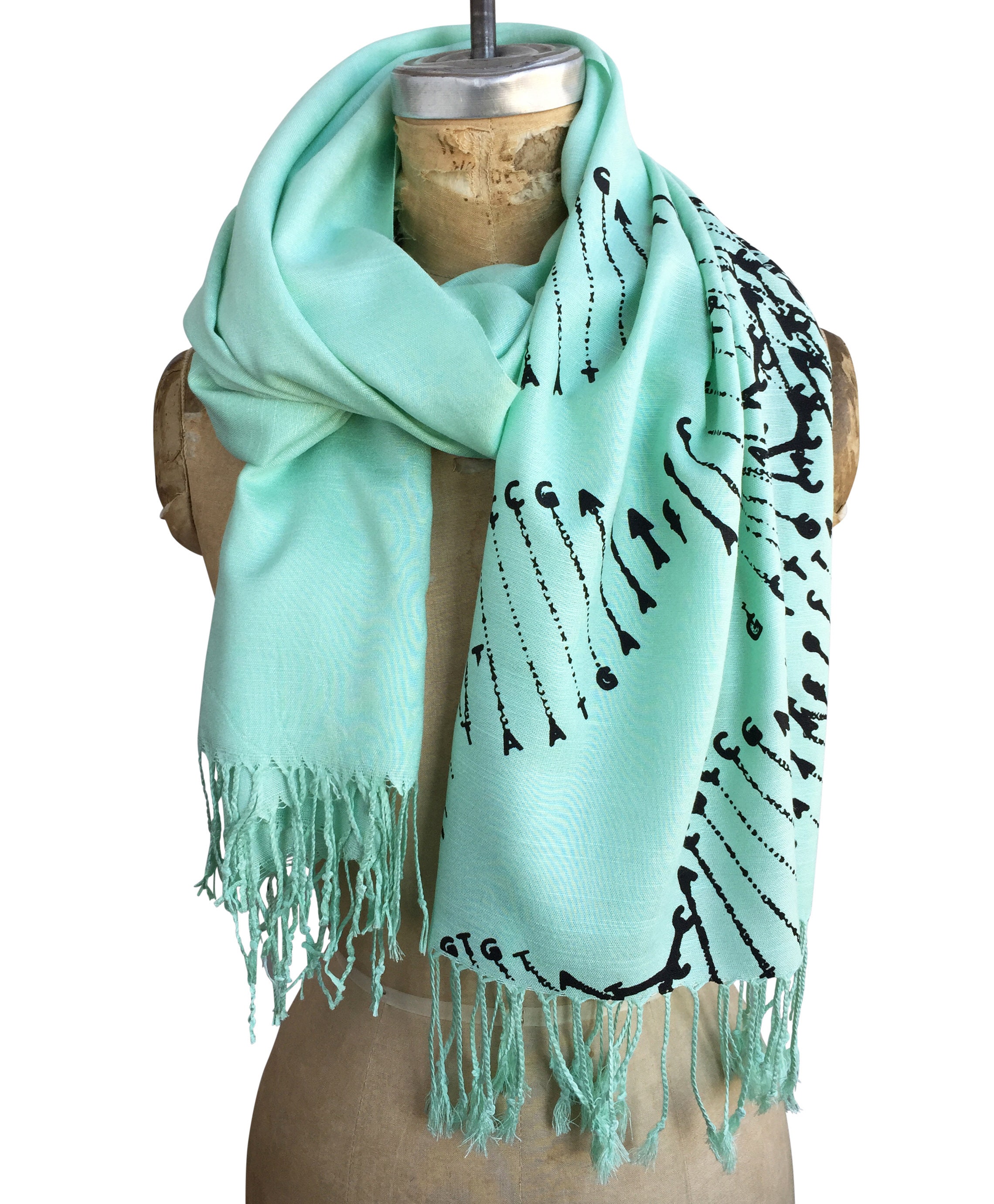 DNA Scarf. DNA Double Helix Bamboo Pashmina, Hand Screen Printed. Your ...