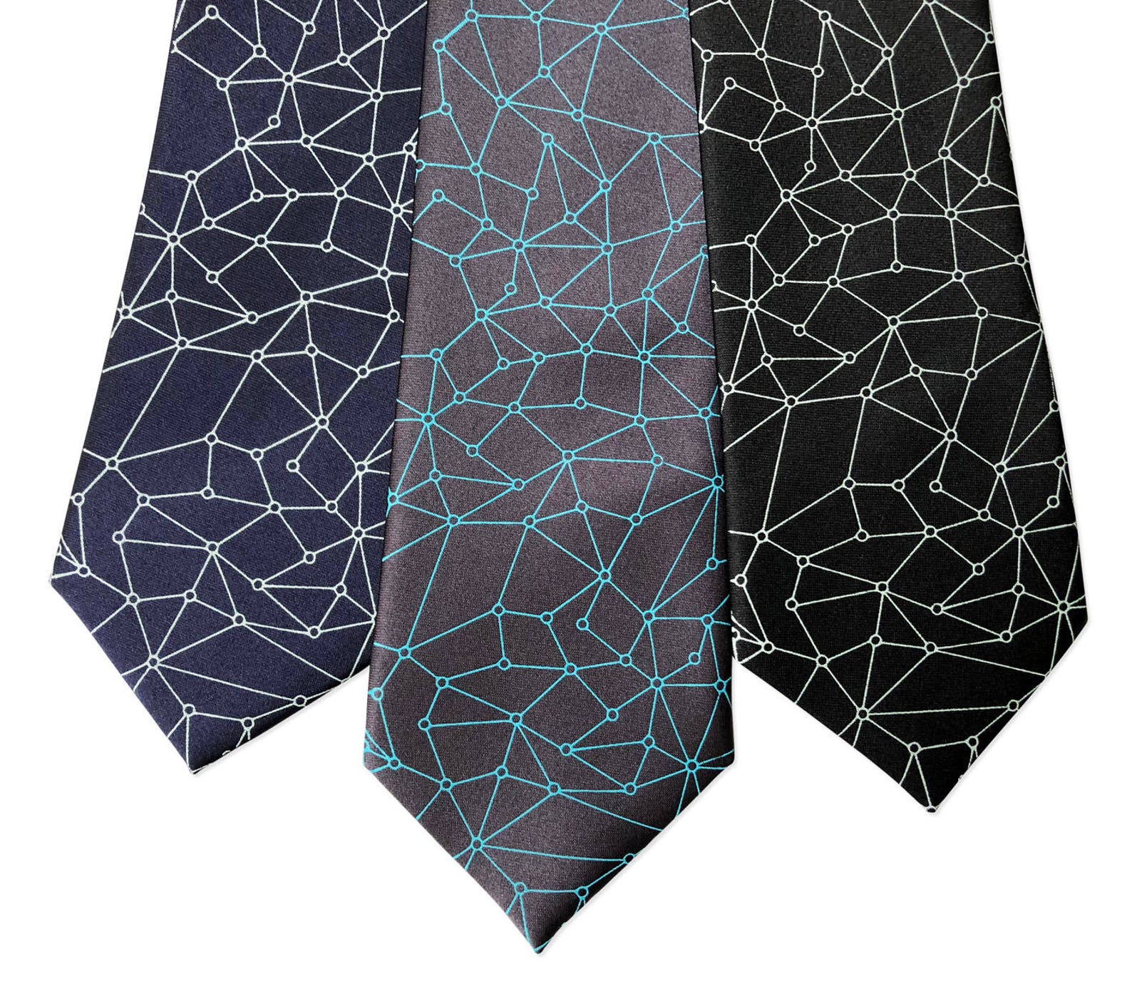 Blockchain Tie, Ethereum, Crypto, Bitcoin Tie. Geometric Pattern Silk ...