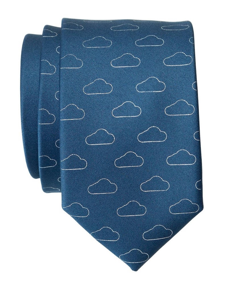 Cloud Tie. Tiny Clouds Silk Necktie Meteorologist Gift - Etsy
