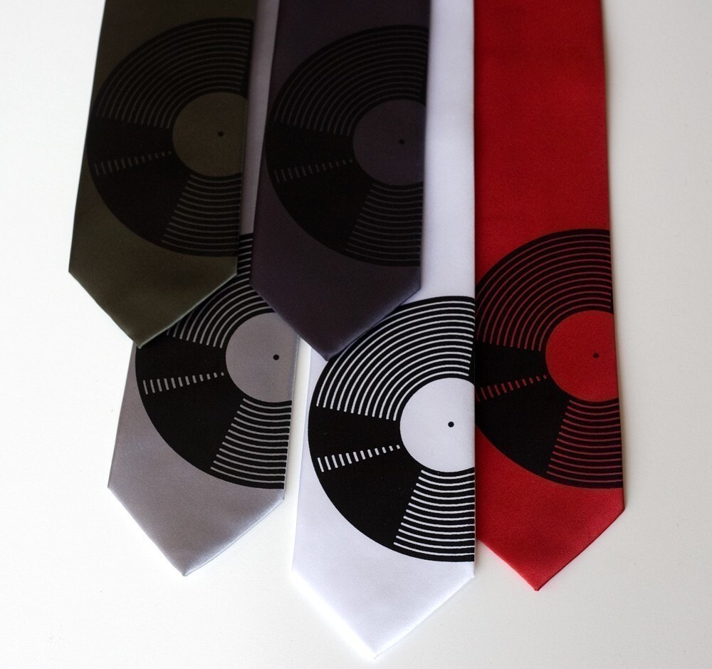 Vinyl Record Tie. Dj Gift Ideas 12 Record Album Mens - Etsy