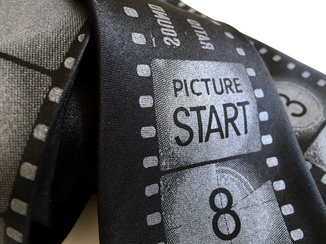 Movie Necktie. Academy Film Leader Tie. Movie Film Strip Black Silk Tie ...