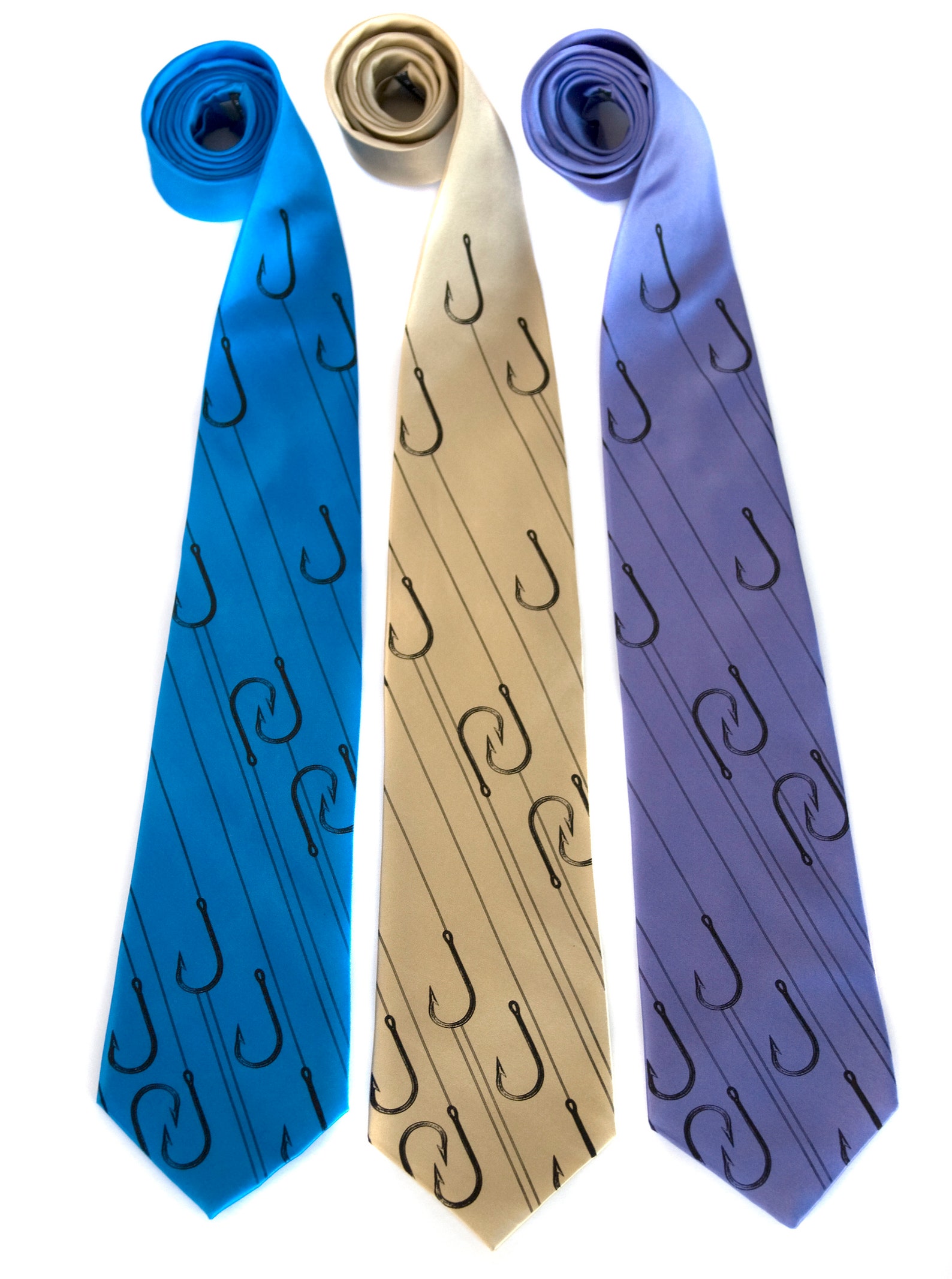 Fish Hook Necktie Fly Fishing Gift Fish Tie. Fisherman's | Etsy