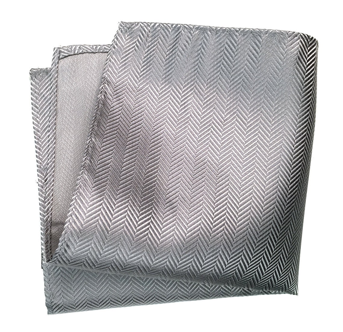 Silver Silk Pocket Square. Elegant Woven Herringbone Pocket - Etsy