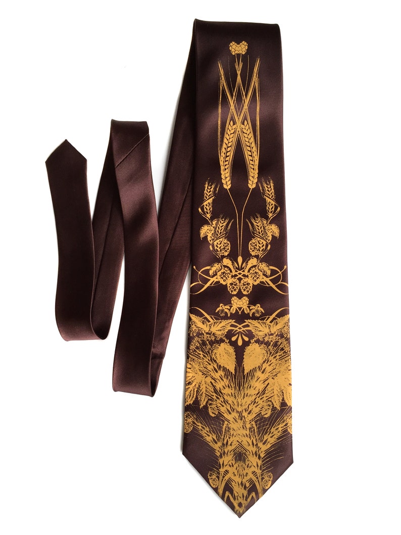 Beer Tie. Hops, Barley & Wheat Necktie. Bartender Gift, Bar Owner, Home ...