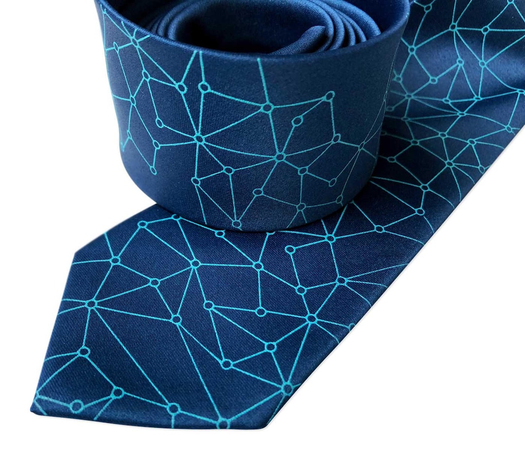 Blockchain Tie, Ethereum, Crypto, Bitcoin Tie. Geometric Pattern Silk ...