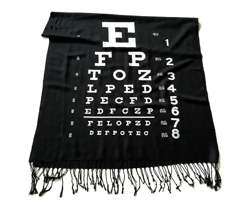 Eye Chart Scarf. Ophthalmology Optometrist Gift Eye Doctor - Etsy