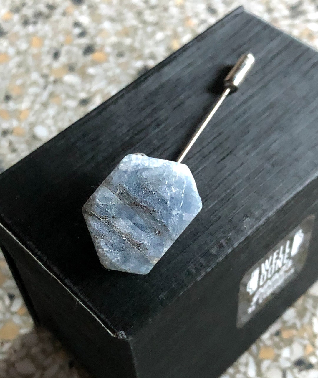 Raw Sapphire Lapel Pin. Something Blue Wedding; Raw Corundum, Rough ...