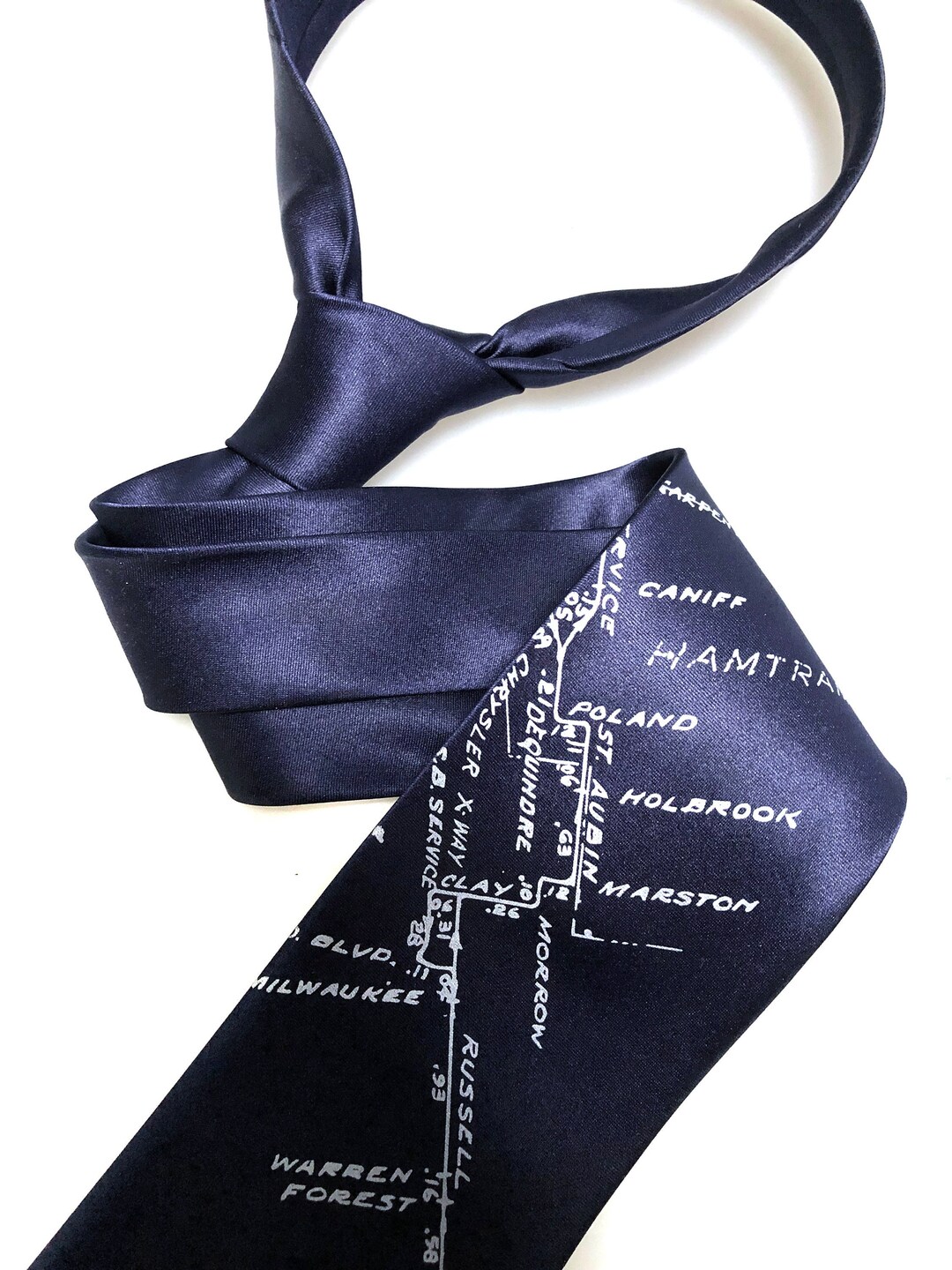 Detroit Map Tie. Hamtramck Gift, Detroit Street Car Lines Necktie, Old ...