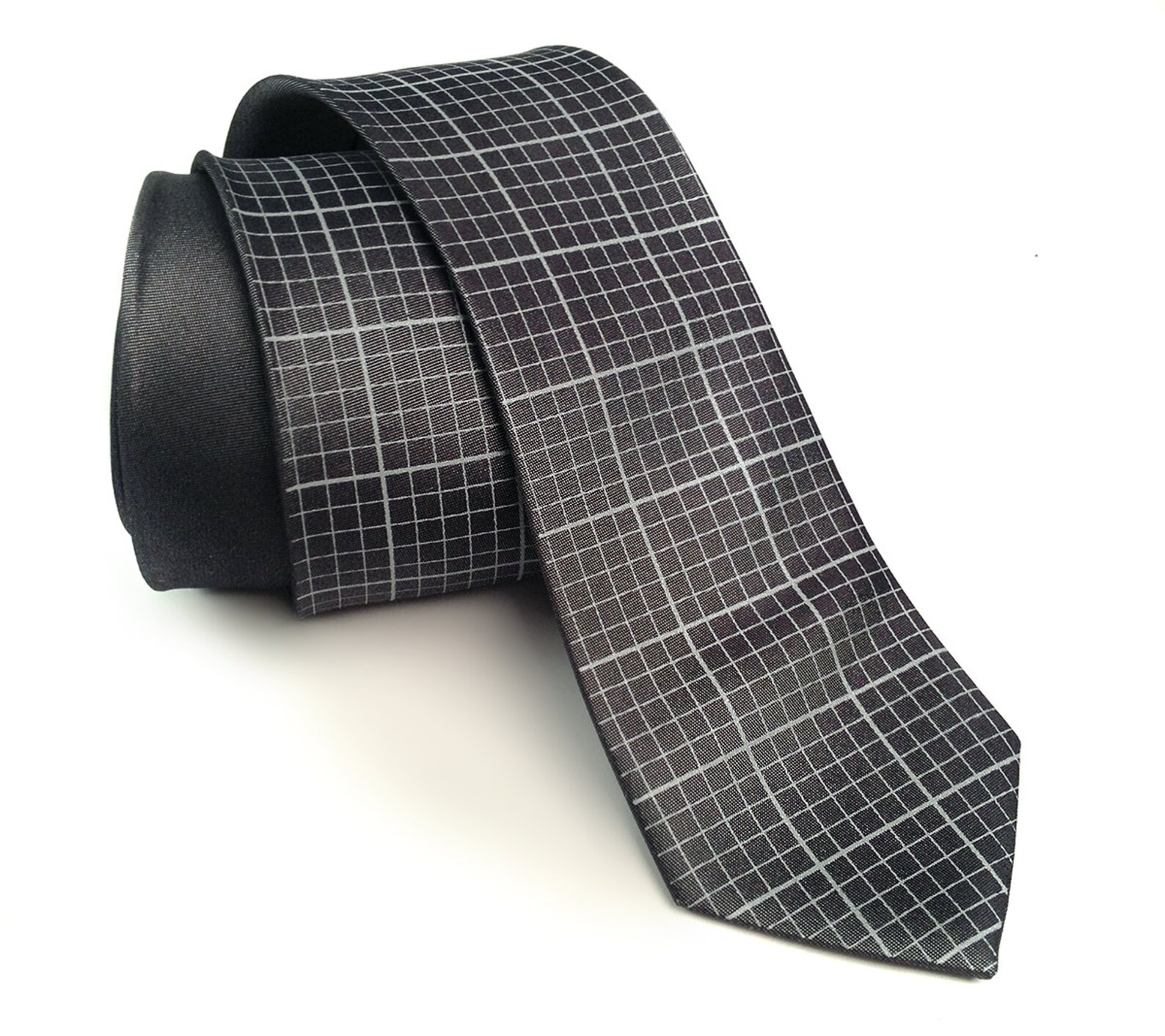Graph Paper Necktie. Pewter Shot Silk. Silkscreened Grid Paper - Etsy