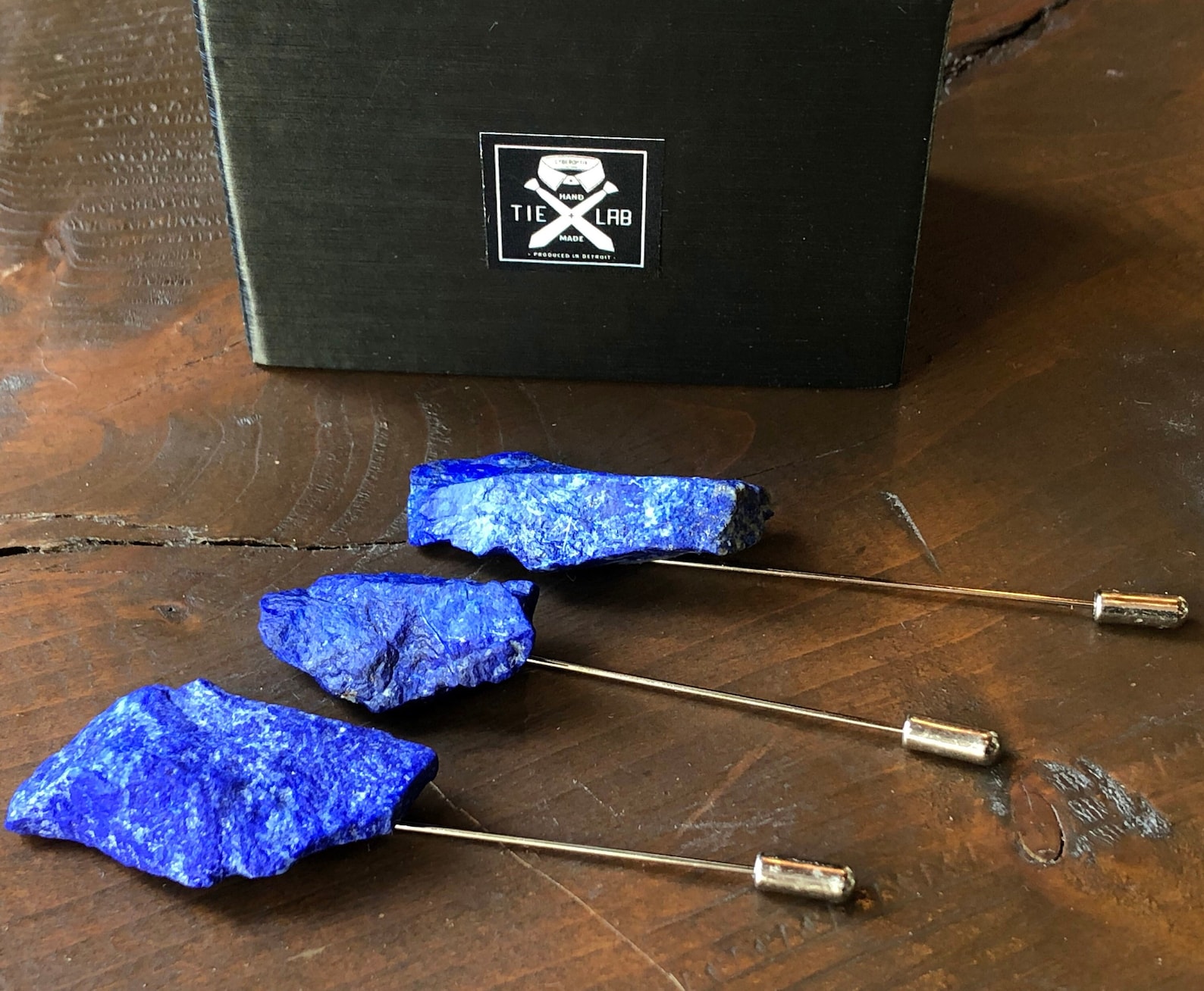 Lapis Lazuli Lapel Pin, Rough Gemstone Stick Pin. Blue, Raw Stone ...