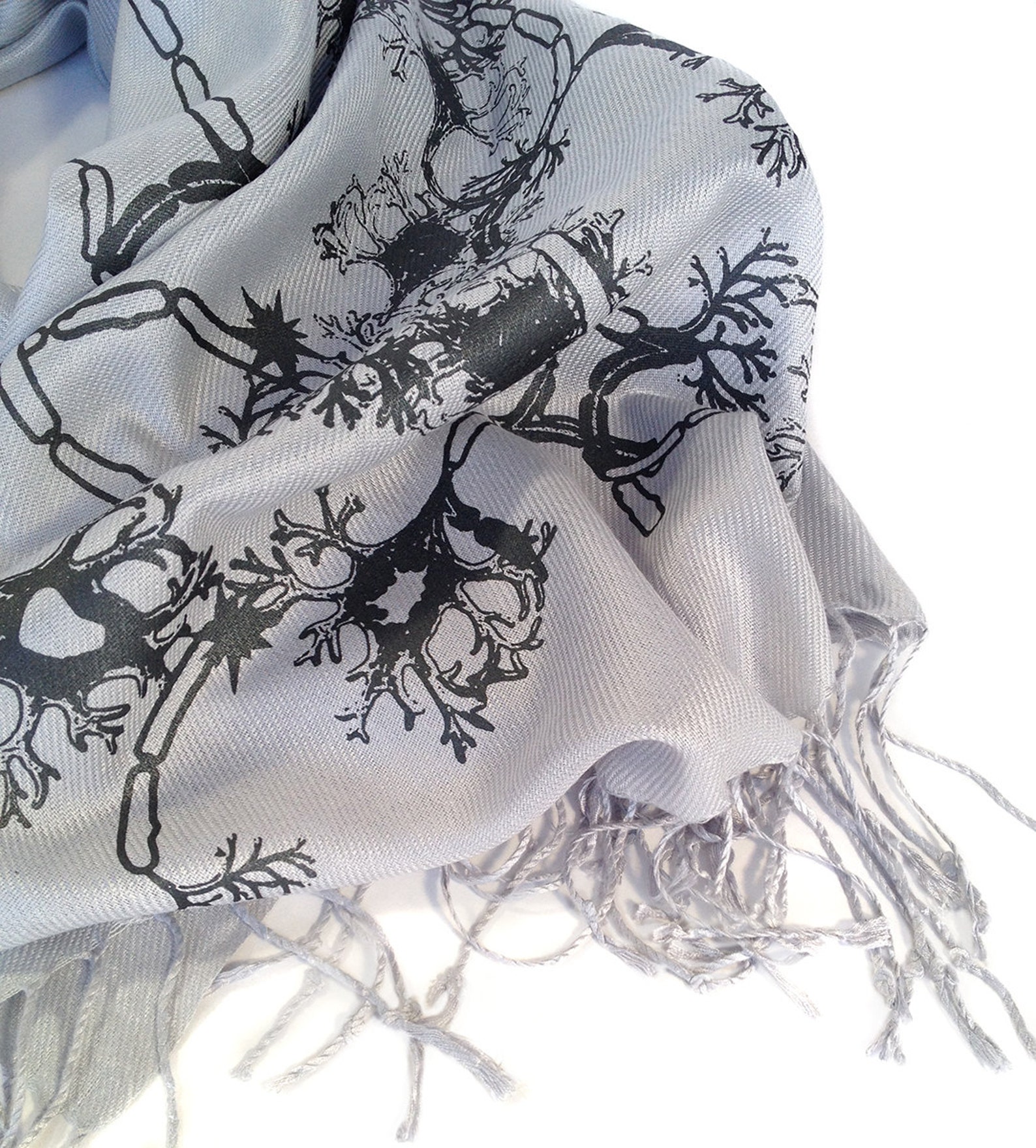 Axon and Dendrite Scarf. Nerve Cell Pashmina. Neuron Silkscreen Print ...