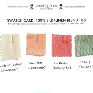 4 Linen Necktie Swatches: Our Exclusive Silk & Linen Blend. Color ...