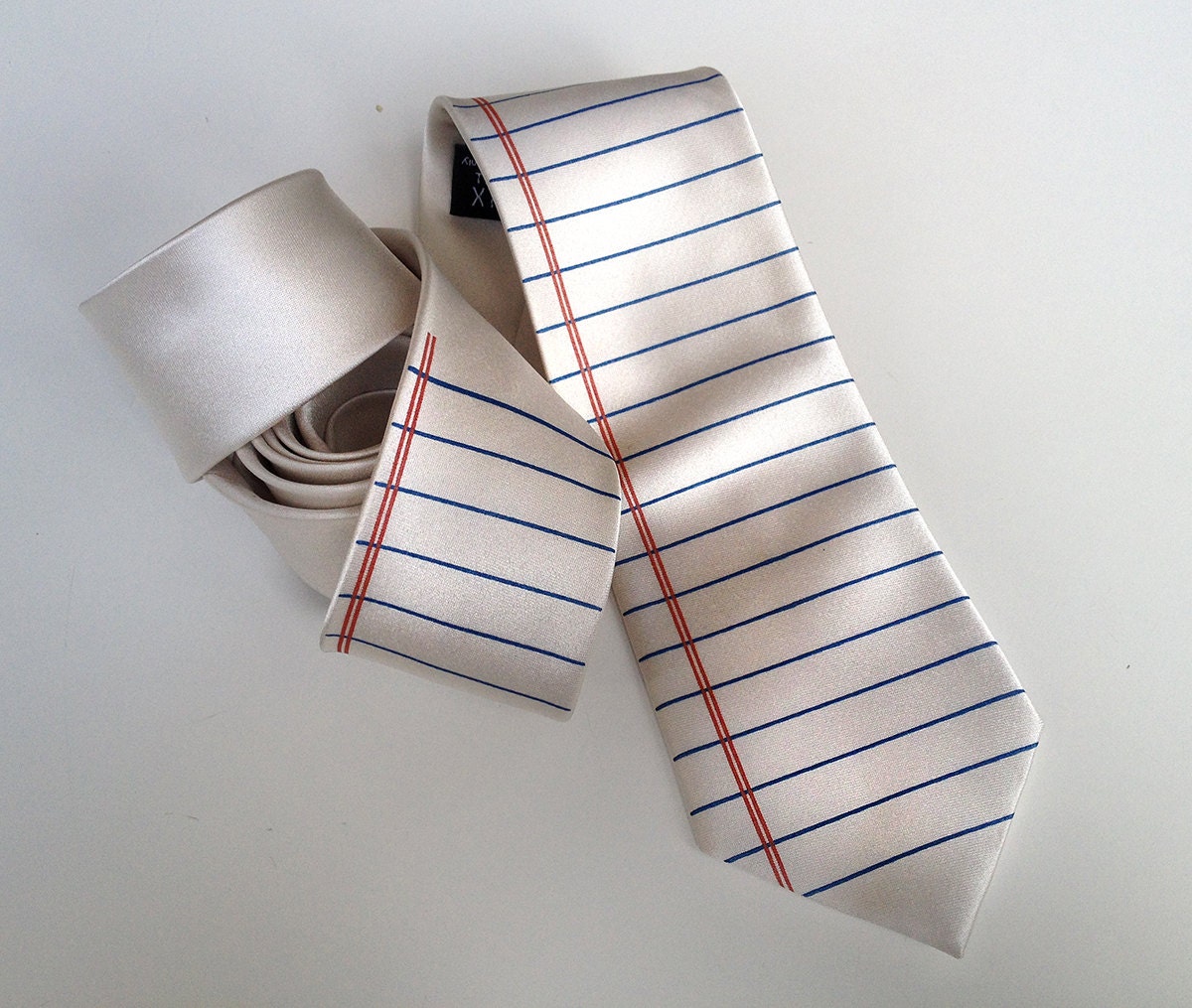 Lined Paper Necktie. Wide Ruled Paper Tie. 100% Silk. Too Cool - Etsy