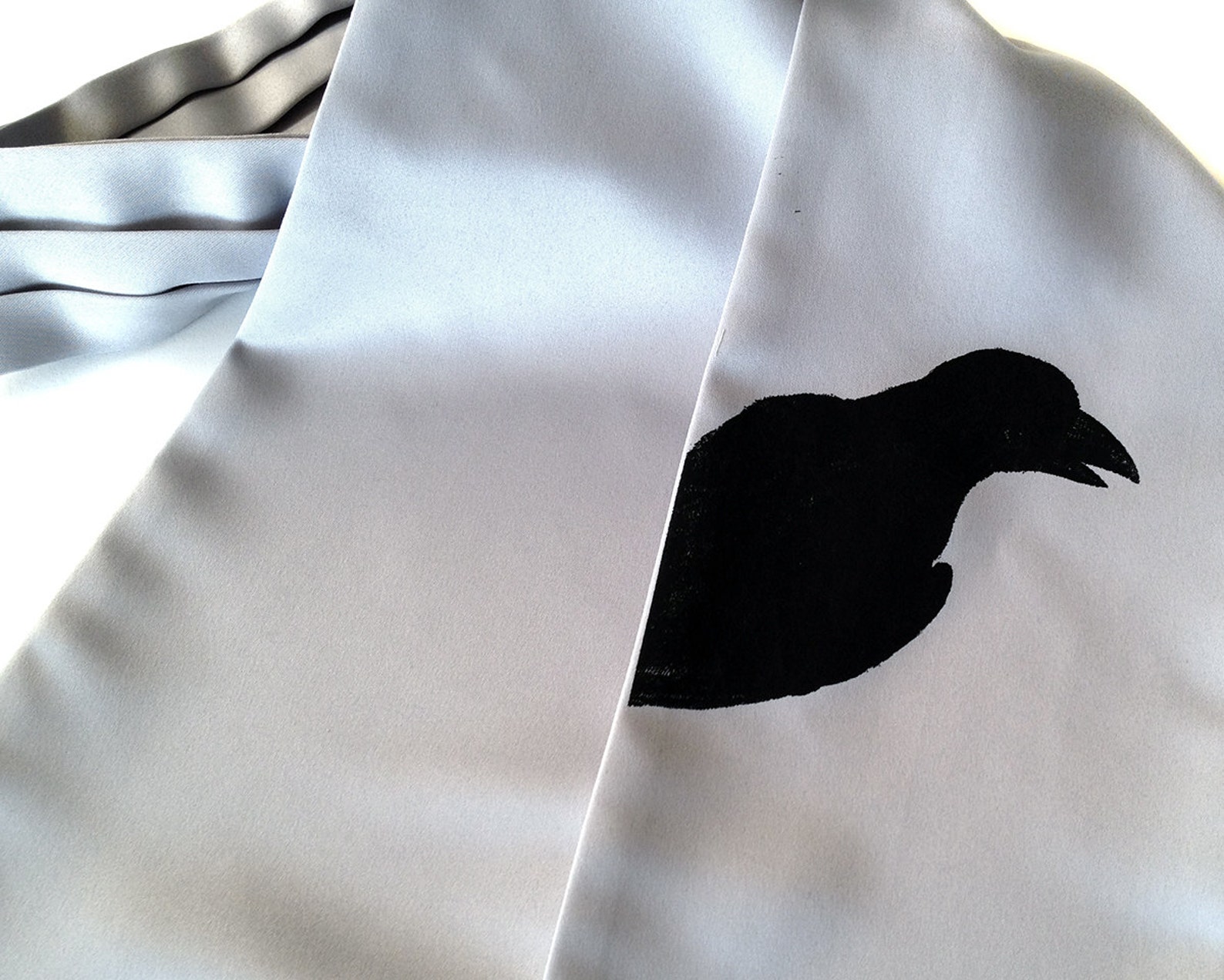 Raven Cravat Tie. Self Tie Mens Ascot, Crow Print. Screenprinted Formal ...