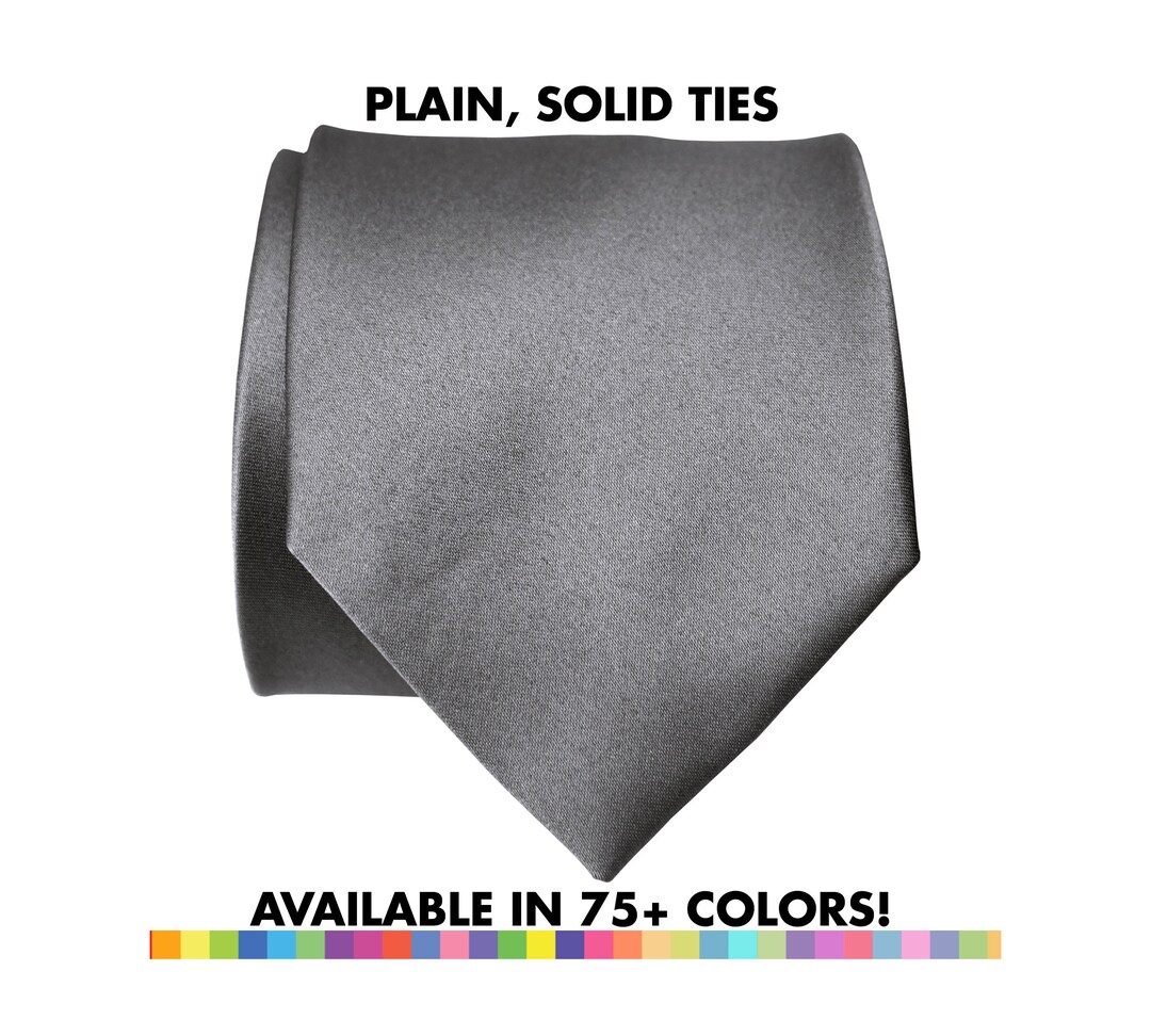 Solid Color Necktie. Plain Tie, No Print. Vegan Ties, Groomsmen Ties ...