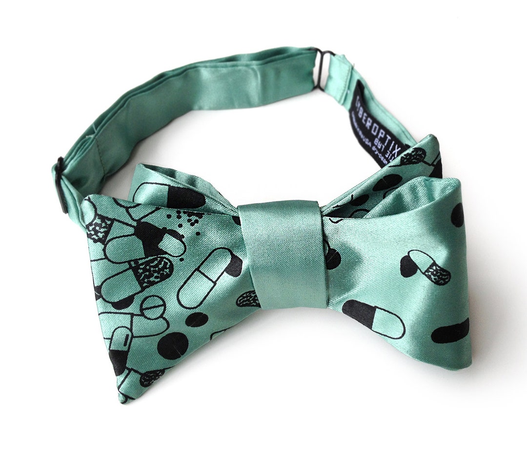 Chill Pill Bow Tie. Capsule & Tablet Silkscreen Printed Bow Tie. Pill ...