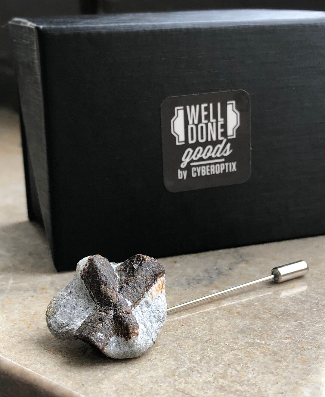 Staurolite Lapel Pin. Cross Stone Brooch Pin. Fairy Cross Stone, Gift ...