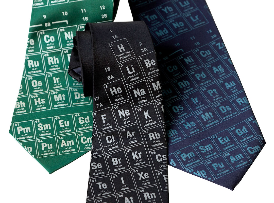 Periodic Table Necktie. Elements Necktie Scientific Print Tie. Science ...