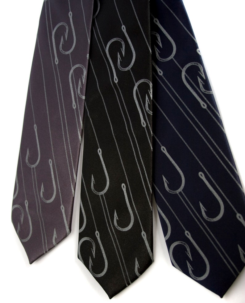 Fishing Tie Fly Fishing. Fish Hook Necktie. Gift for Angler | Etsy