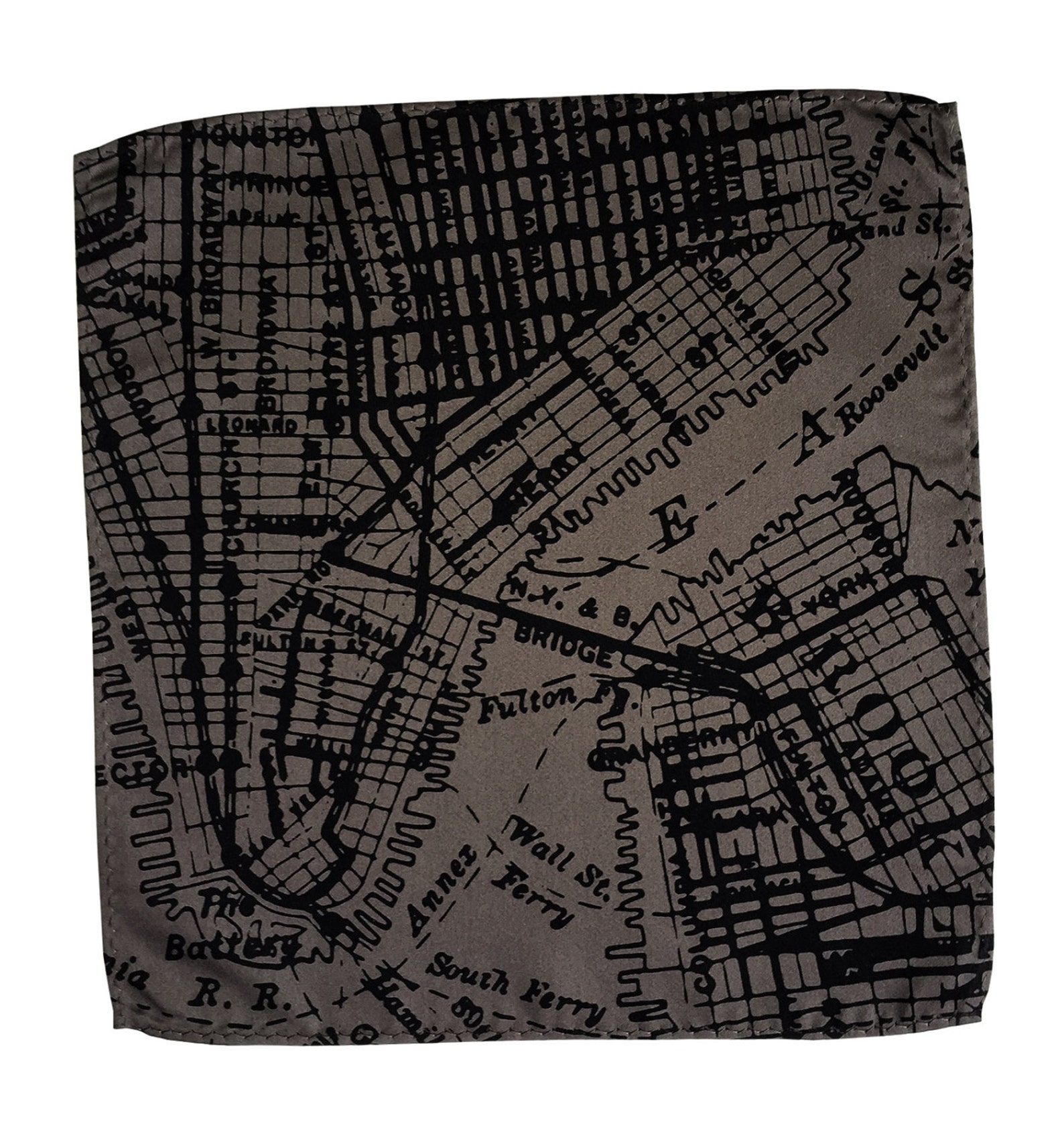 New York City Map Pocket Square. Brooklyn, Manhattan Gift. Screen ...