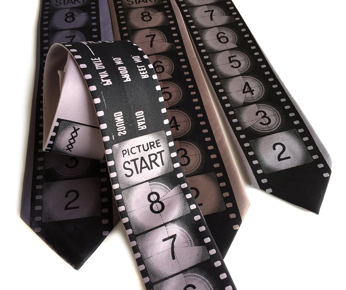 Movie Necktie. Academy Film Leader Tie. Actor Producer Film | Etsy