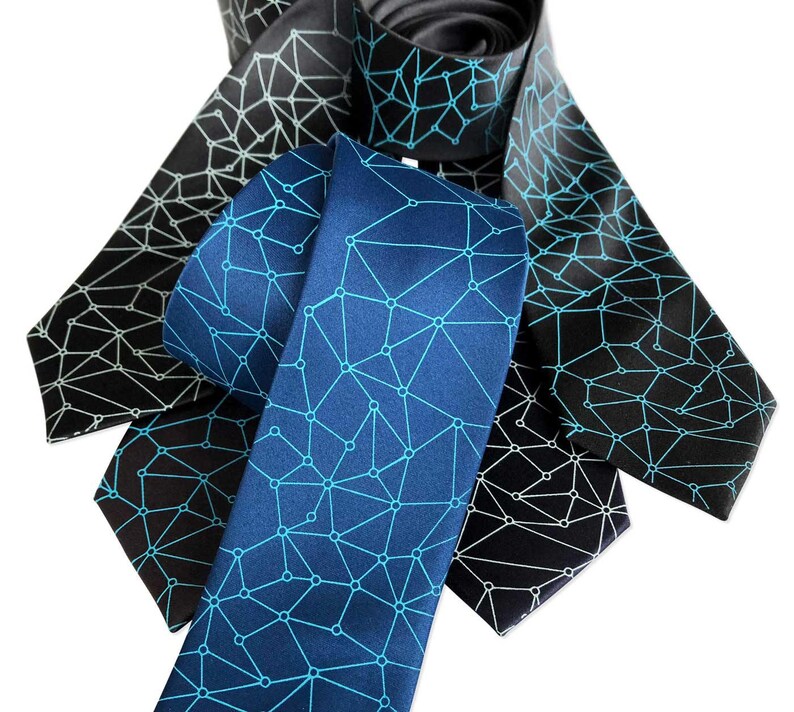 Blockchain Necktie Crypto Big Data Geometric Tie. - Etsy