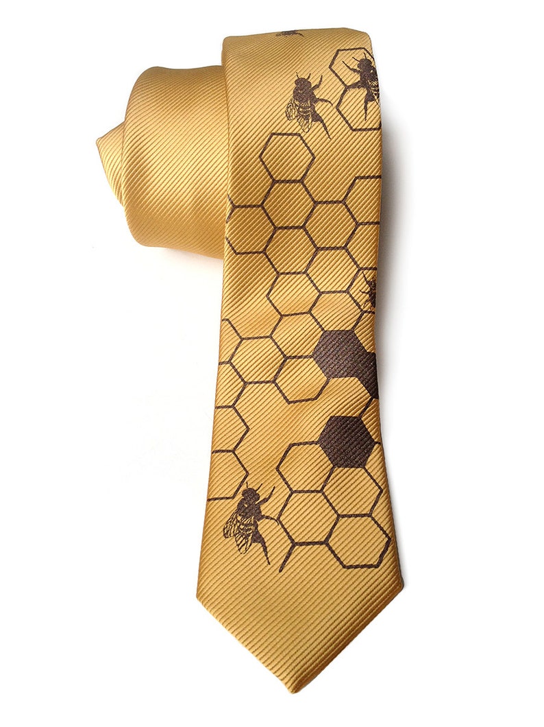 Bee Gifts: Honeybee Necktie. Bee Tie Honeycomb Bees - Etsy