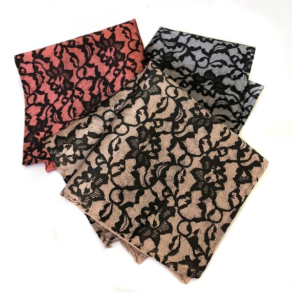 Black Lace Pocket Square Lace Print Hanky Pocket Silk. | Etsy