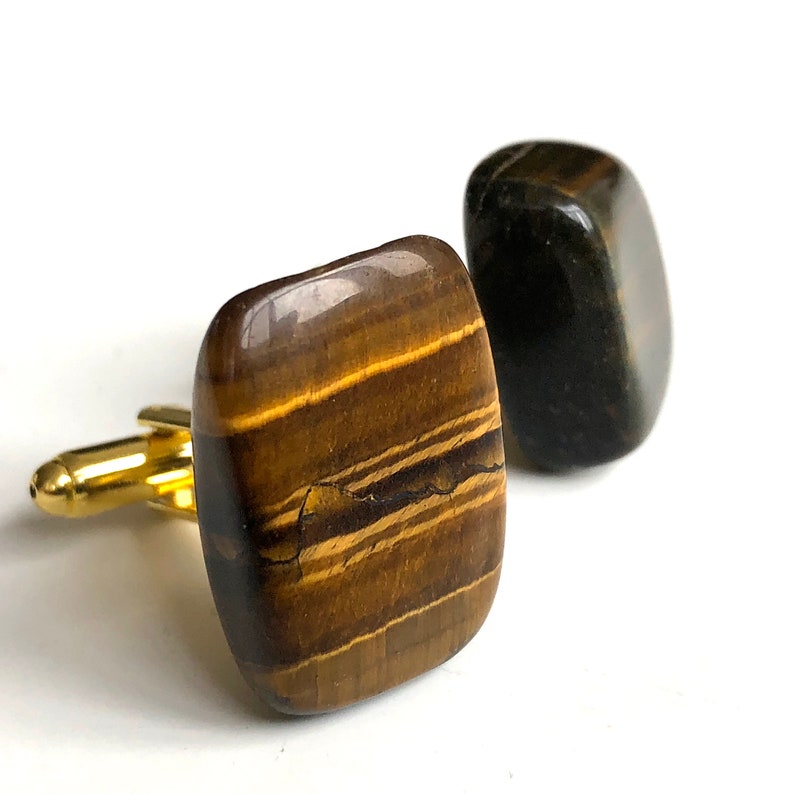 Tiger Eye Cufflinks. Tigers eye cuff links polished stone | Etsy