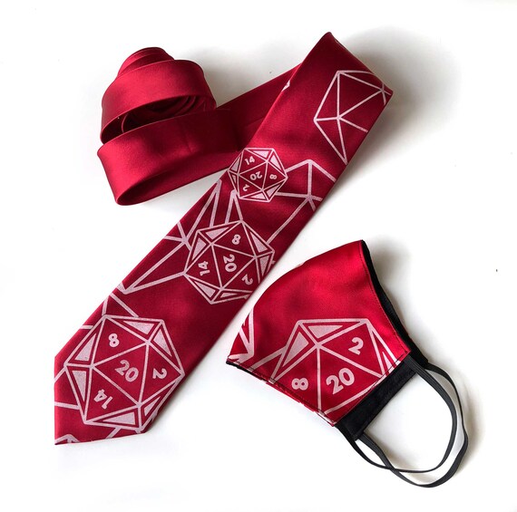 D20 Face Mask Necktie Set. Matching Necktie & Mask | Etsy