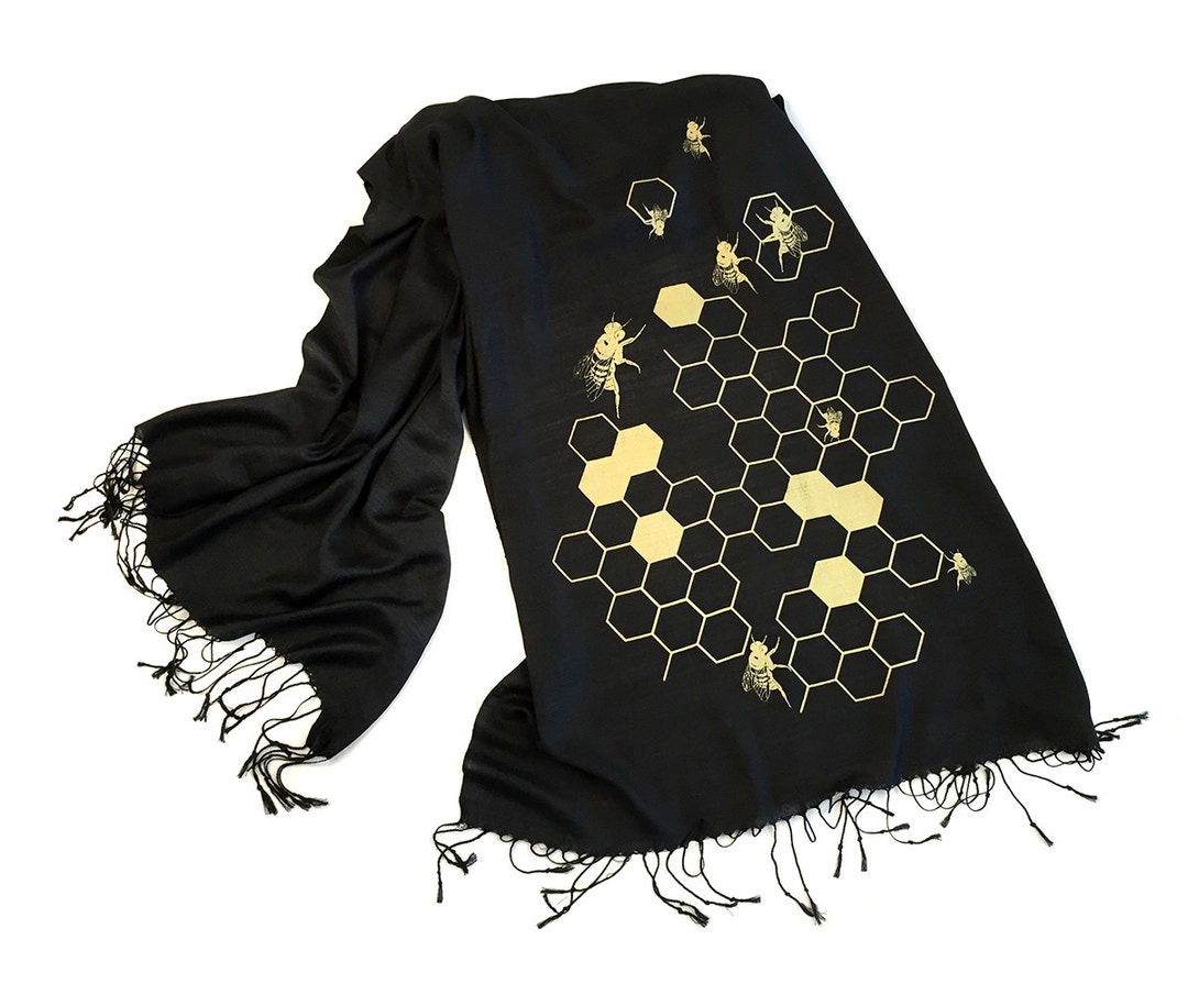 Bee Scarf. Honeycomb Scarf. Beekeeper Gift, Bee Gifts. Save the Bees ...