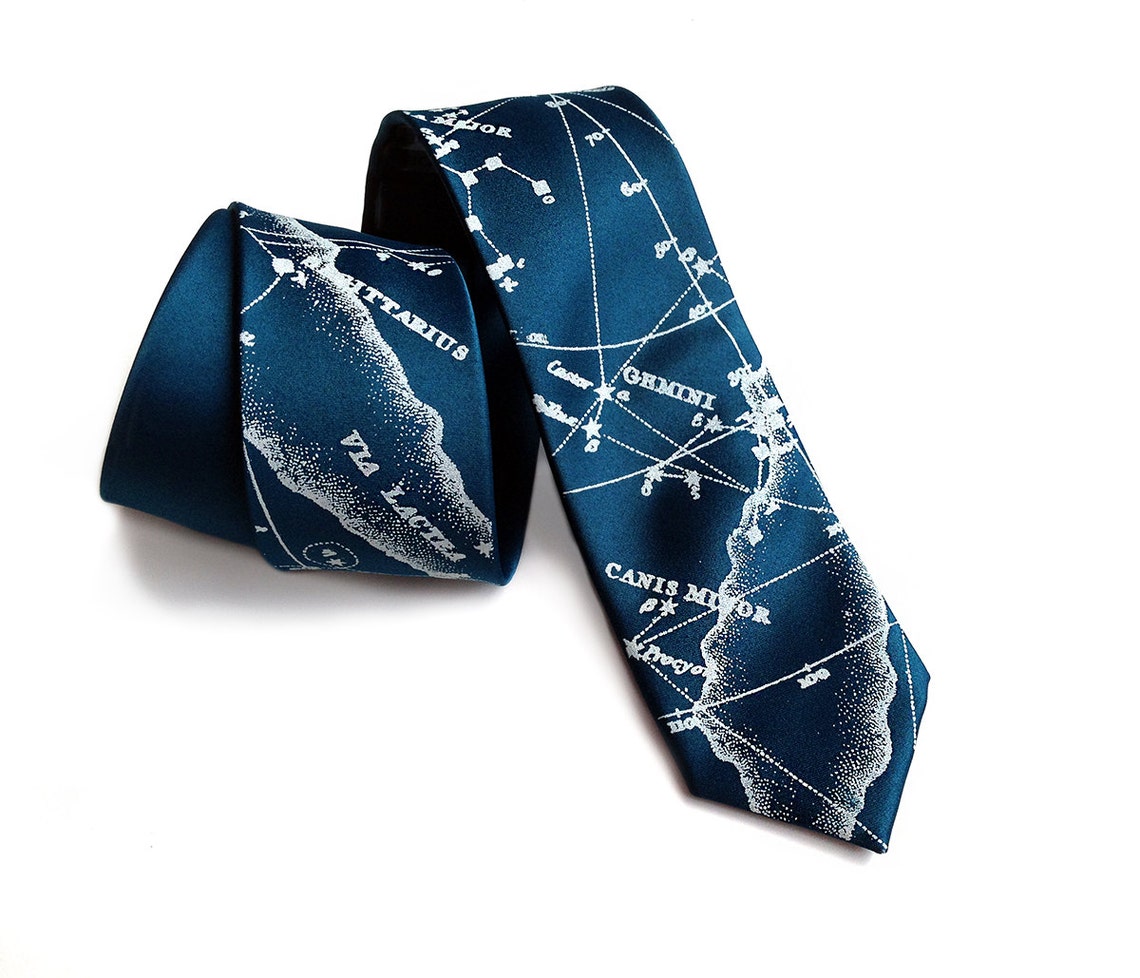 Star Chart Necktie. Milky Way Constellation Tie. Men's Celestial Tie ...