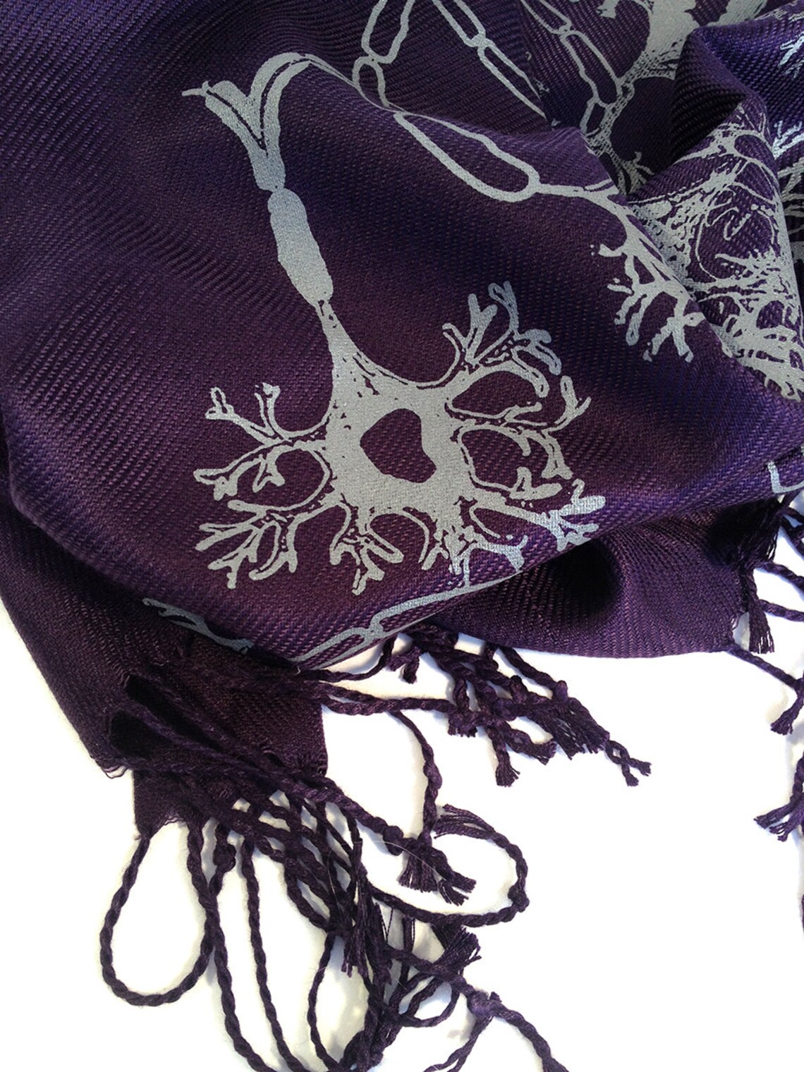 Nerve Cell Fringed Scarf. Grey Matter Axon Dendrite Neuron Pashmina ...
