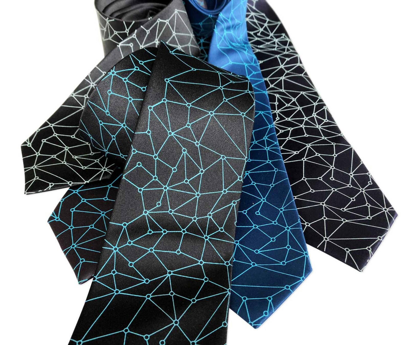 Blockchain Tie, Ethereum, Crypto, Bitcoin Tie. Geometric Pattern Silk ...