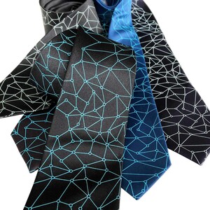 Blockchain Tie, Ethereum, Crypto, Bitcoin Tie. Geometric Pattern Silk ...