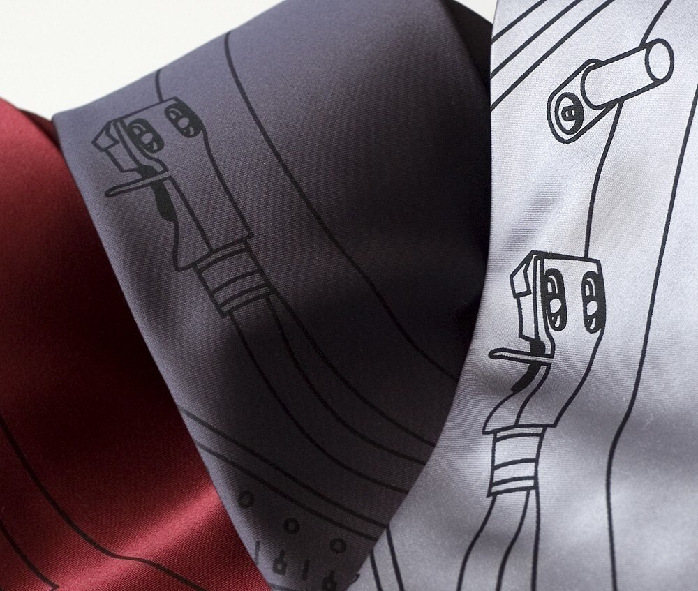 Record Player Necktie. Turntable Tonearm Silkscreen Print Men's Tie. Dj ...