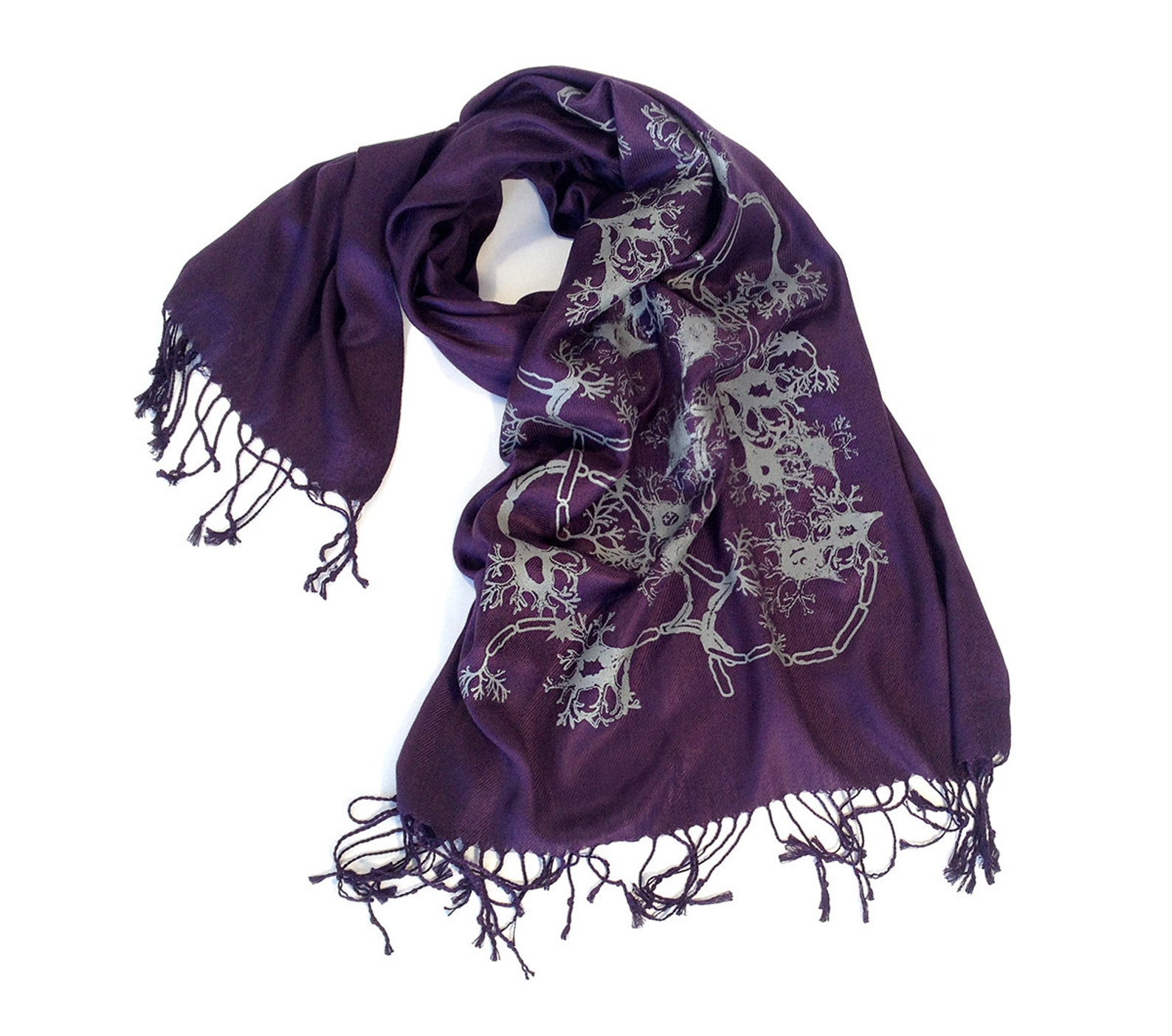 Axon and Dendrite Scarf. Nerve Cell Pashmina. Neuron Silkscreen Print ...