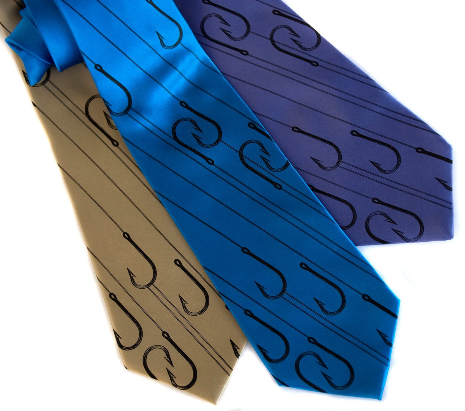 Fish Hook Necktie Fly Fishing Gift Fish Tie. Fisherman's - Etsy