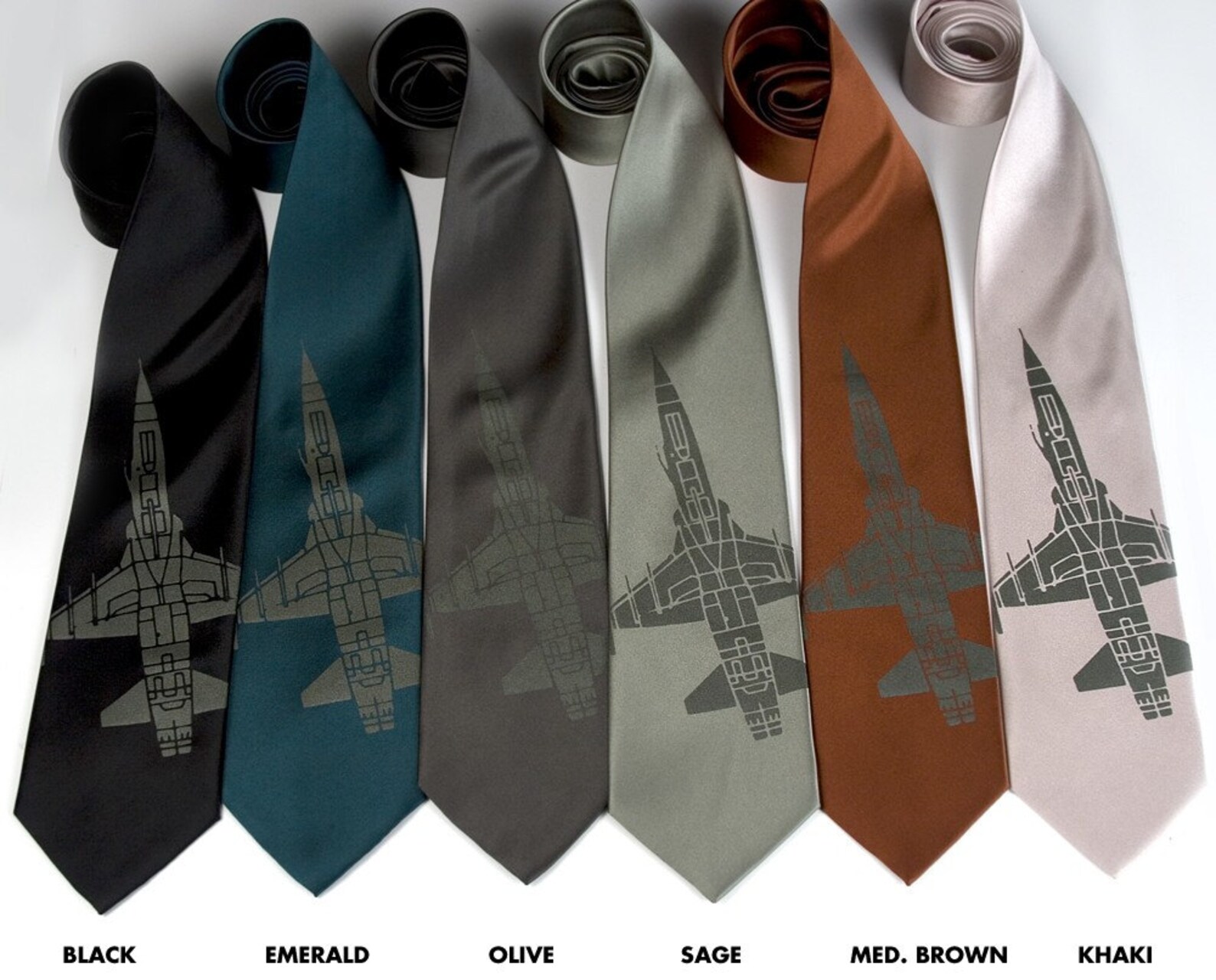 Fighter Jet Necktie. "tie Fighter" Airplane Silkscreen Tie. F-5 Jet ...