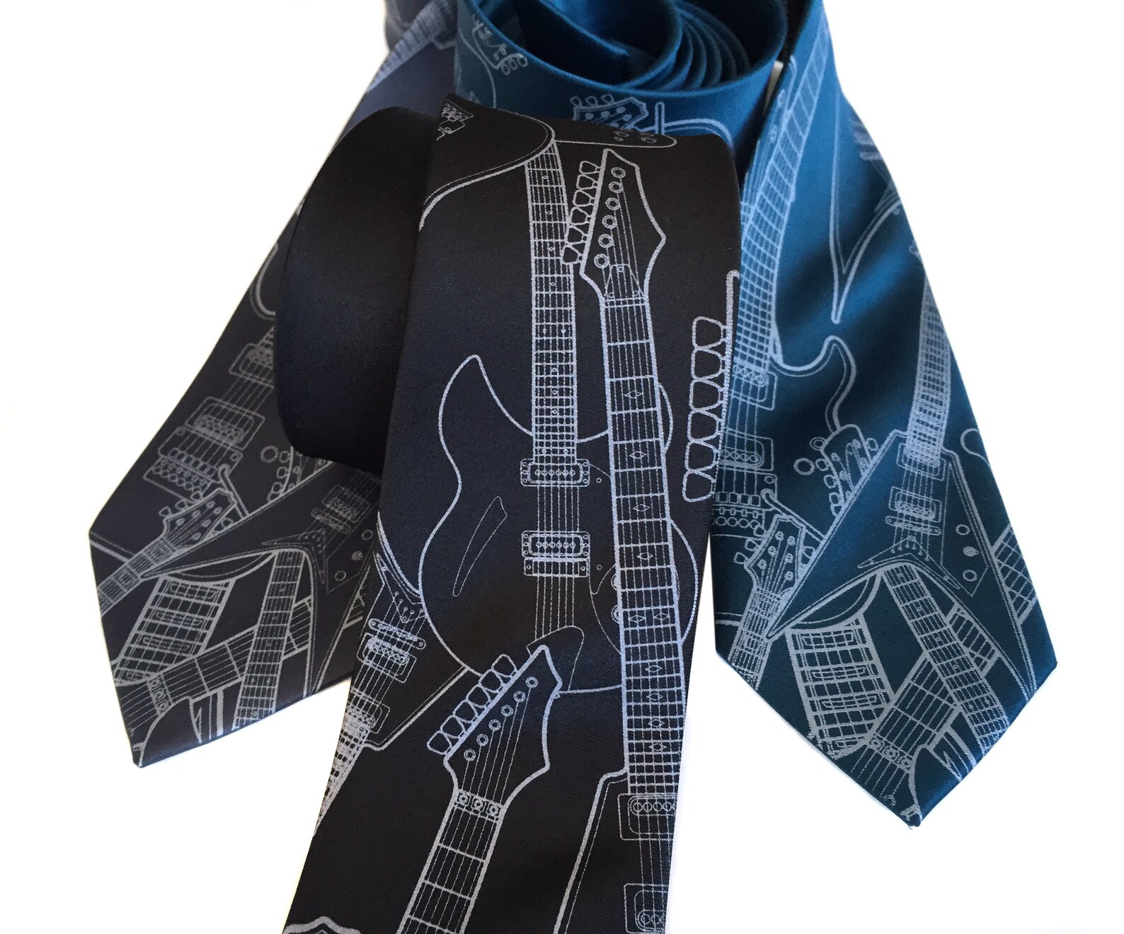 Electric Guitar Necktie Metal Guitar Tie Guitar Teacher Gift - Etsy
