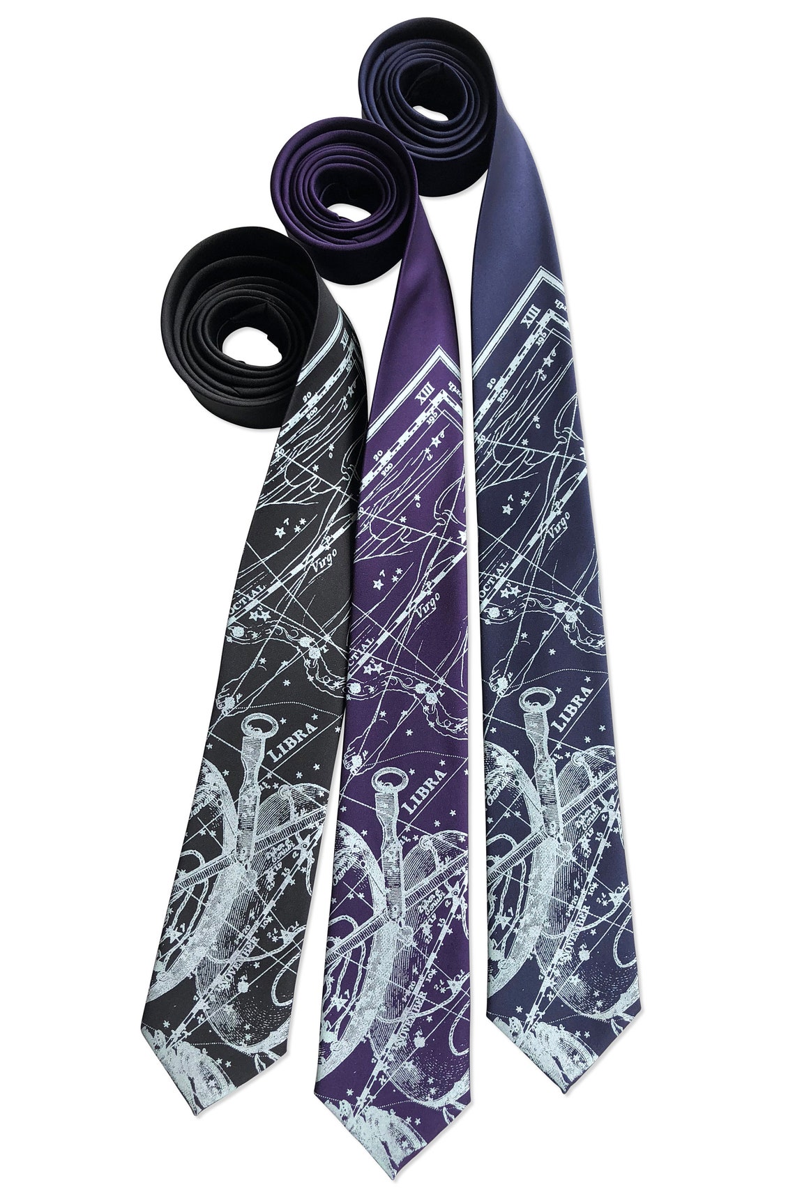 Libra Zodiac Necktie. Scales Constellation Star Chart - Etsy