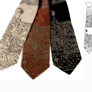 Circuit Board Necktie, Circuit Board Silk Tie. Gift for Dad, IT Guy ...