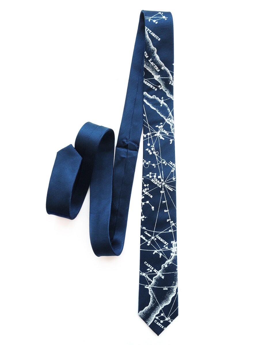 Galaxy Necktie. Star Chart Constellations. Silkscreened - Etsy