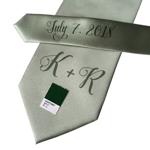 Personalized Wedding Ties. Custom Initials W/ Pretty Script Handwritten ...