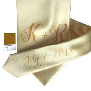 Personalized Wedding Ties. Custom Initials W/ Pretty Script Handwritten ...
