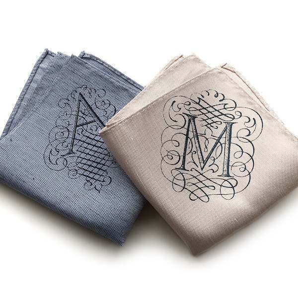 Monogrammed Pocket Square - Etsy